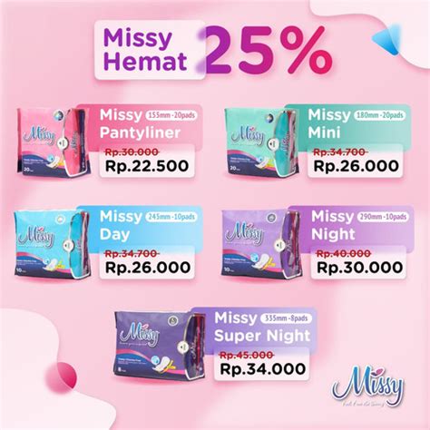 Jual Softex Pembalut Softex Missy Pantyliner Mini Day Night