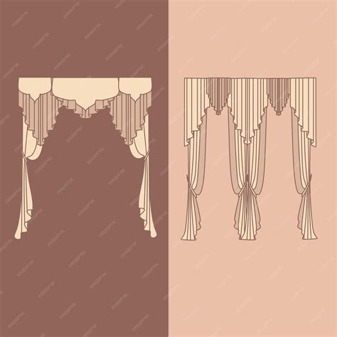 Premium Vector Curtains Lambrequinclassic Curtains