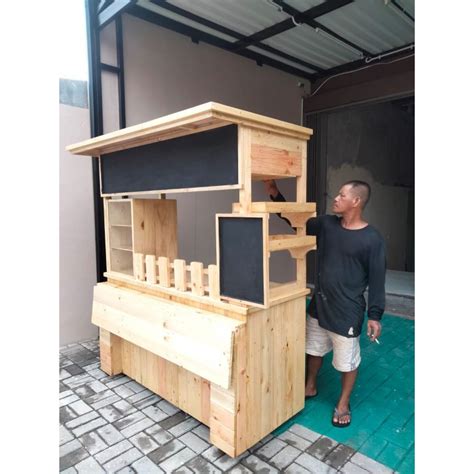 Jual Booth Dimsum Portable Mini Malis Tahan Lam Bahan Ful Kayu Jati