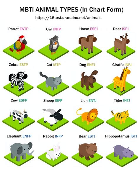 Myers Briggs Personality Animals