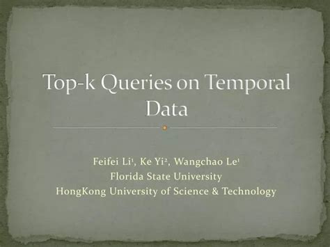 Ppt Top K Queries On Temporal Data Powerpoint Presentation Free