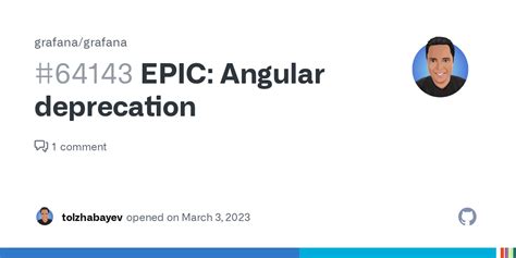 EPIC Angular Deprecation Issue Grafana Grafana GitHub