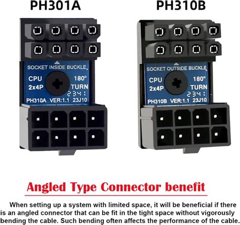 Trahoo 2pcslot 360 Degree Up Down Angled Eps 8p Atx Male To Female Power Header Adapter For Cpu