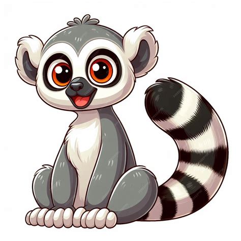 Premium Vector Cute Lemur Vector Cartoon Illustration
