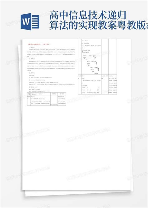 高中信息技术递归算法的实现教案粤教版教案 Word模板下载编号qowpbngk熊猫办公 高中信息技术递归算法的实现教案粤教版教案 Word模板下载编号qowpbngk熊猫办公