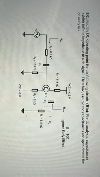 Solved Q2 ﻿find The Dc Operating Point For The Following