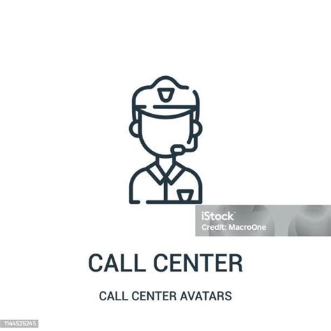콜센터 아바타 컬렉션에서 콜 센터 아이콘 벡터 얇은 라인 콜 센터 개요 아이콘 벡터 일러스트 레이 션입니다 고객에 대한 스톡 벡터 아트 및 기타 이미지 Istock