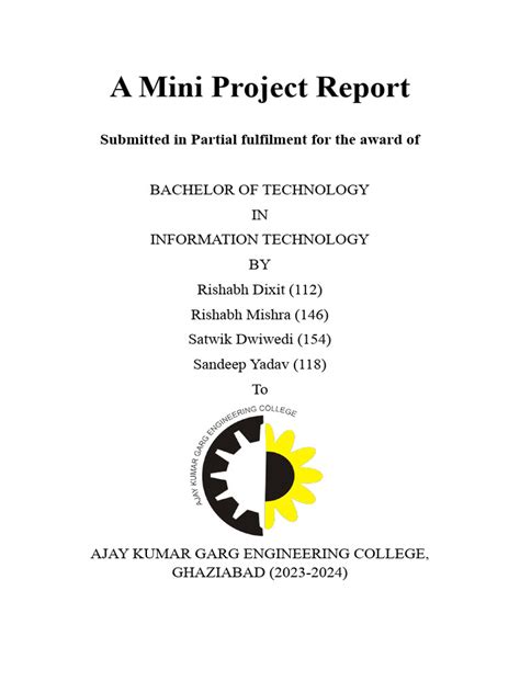 A Mini Project Report Pdf Cognitive Science Computing