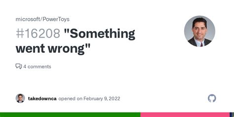 Something Went Wrong · Issue 16208 · Microsoftpowertoys · Github