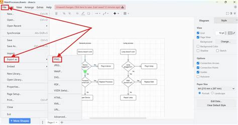 How To Export A Diagram As PNG In Draw Io The Requirements Engineer