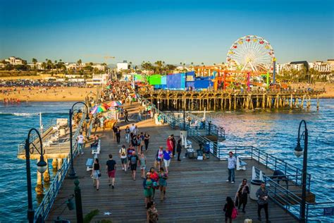 Famous Santa Monica Pier Boardwalk Editorial Stock Image Image Of