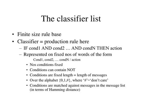 Ppt Ec Lecture 17 Classifier Systems Powerpoint Presentation Free