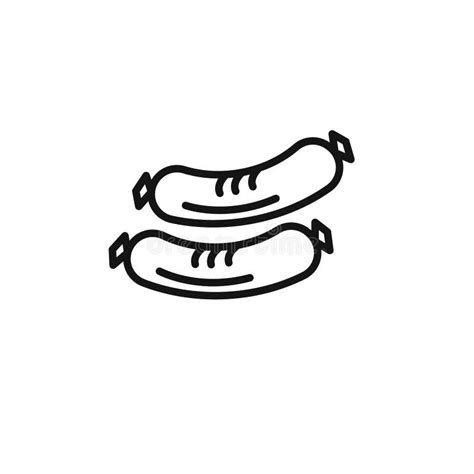 Sausages Icon Outline Collection In Black Stock Vector Illustration