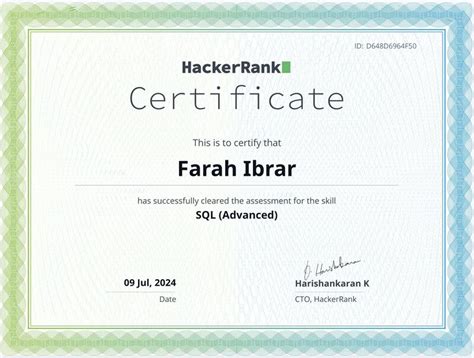 Passed Hackerranks Sql Challenges Farah Ibrar Posted On The Topic Linkedin