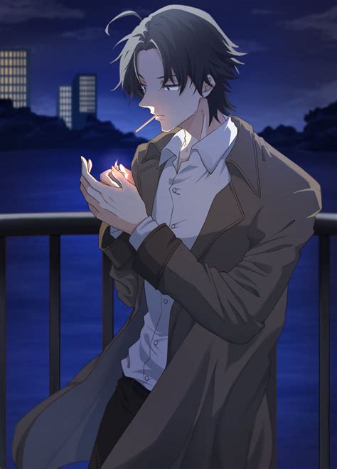 Safebooru 1boy Aged Up Ahoge Alternate Universe Black Hair Black
