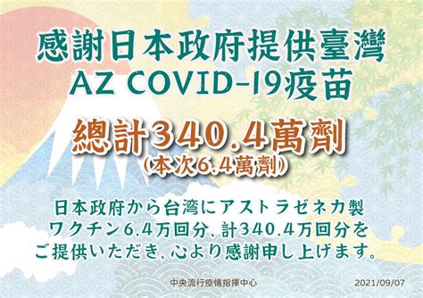 日再贈台64萬劑az今抵台 提供國人與在台日人接種 新聞 Rti 中央廣播電臺