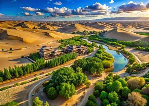 Tranquil Oasis In The Vast Gobi Desert Stunning Landscape Photography