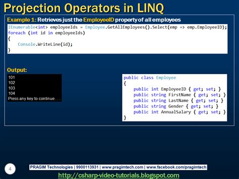 Sql Server Net And C Video Tutorial Part 7 Projection Operators