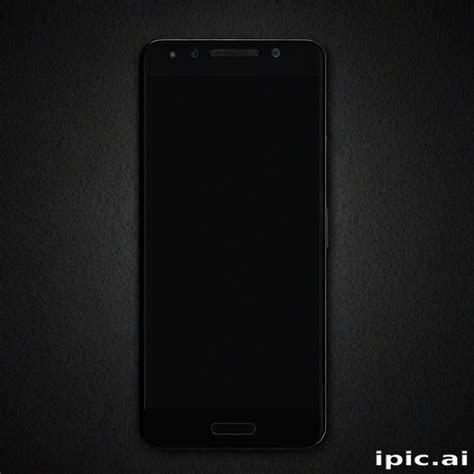 A Sleek Black Smartphone Displaying A Dark Screen Against A Textured