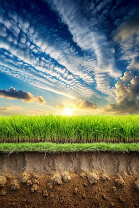 The Gradient Between Grass And Soil Creates A Beautiful Natural