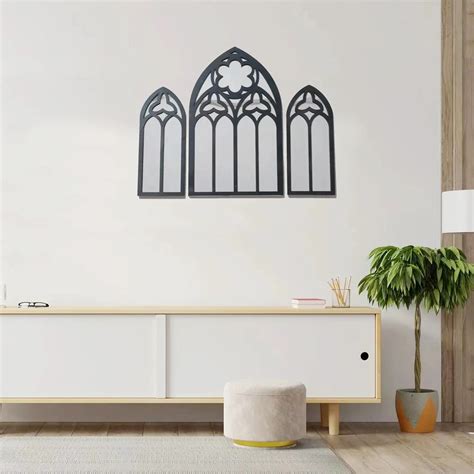 Craft Mirrors Gothic Cathedral Window Mirror Set Decorative Arch Wall