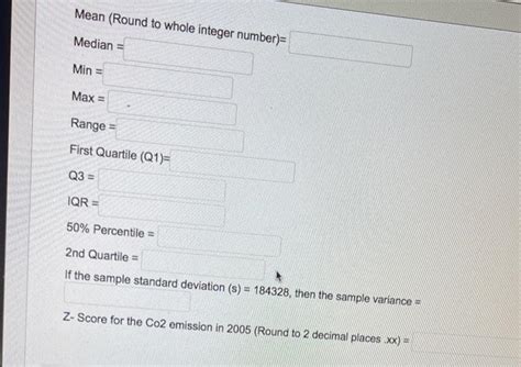 Solved Mean Round To Whole Integer Number Median Min