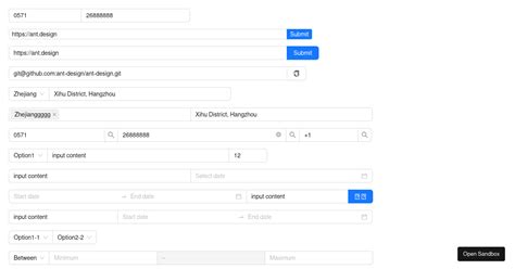 紧凑布局组合 Ant Design Vue406 Codesandbox