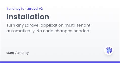 Installation Tenancy For Laravel