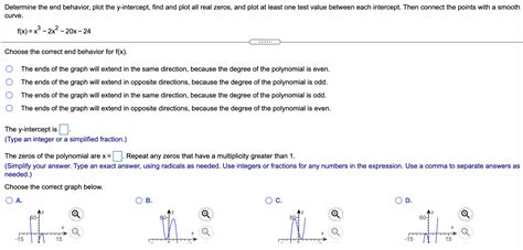 Solved Determine The End Behavior Plot The Y Intercept