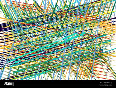 Abstract Geometric Chaotic Jumble Of Intersecting Lines Stripes