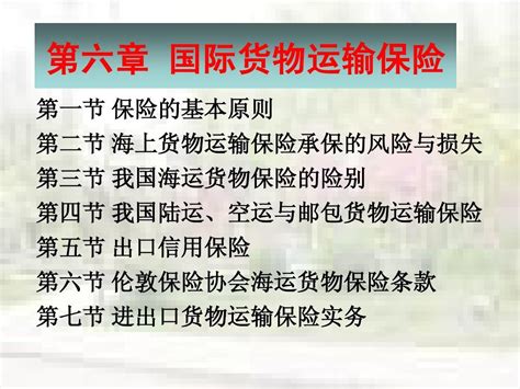 6第六章国际货物运输保险word文档在线阅读与下载无忧文档