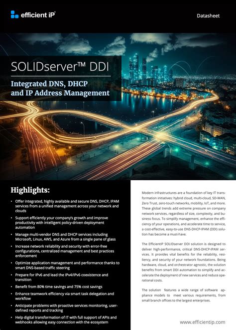 Solidserver Ddi For Dns Dhcp And Ipam Efficientip