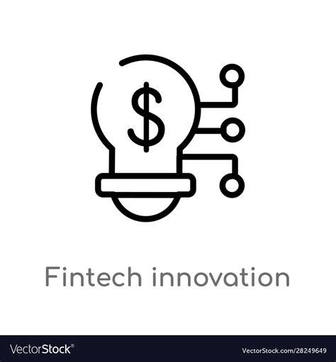 Outline Fintech Innovation Icon Isolated Black Vector Image