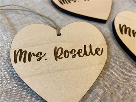 Teacher Gift Wooden Teacher Name Tag Teacher Gift Tag Etsy