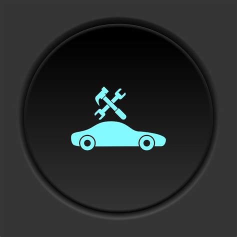 Premium Vector Dark Button Icon Hammer Options Car Button Banner Round Badge Interface For