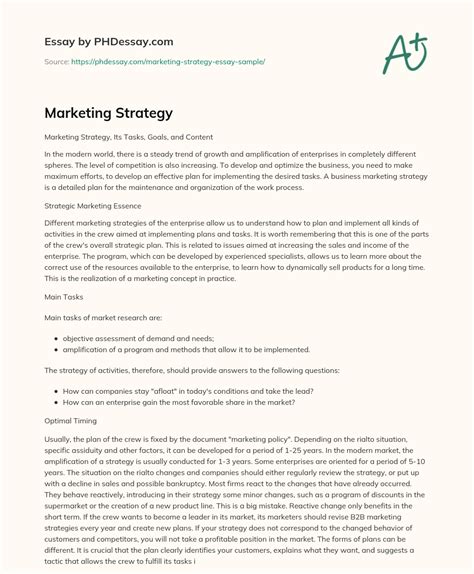 Marketing Strategy
