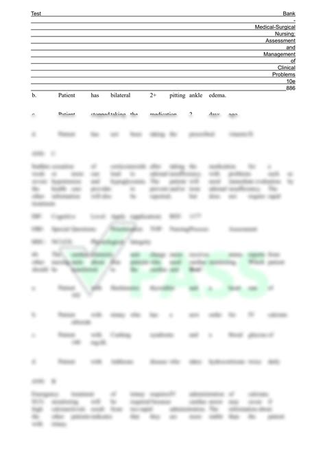 Solution Test Bank For Medical Surgical Nursing 10th Edition By Ignatavicius Workman Rebar