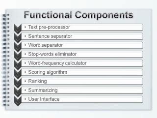Auto Summarization Tool PPT