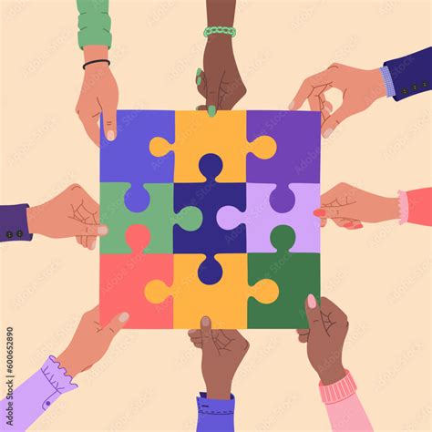 Human Hands Holds A Pieces Of Puzzle Business Solution Concept Teamwork Problem Solving Hand