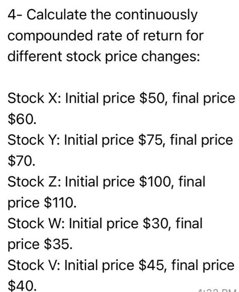 Solved 4 Calculate The Continuously Compounded Rate Of