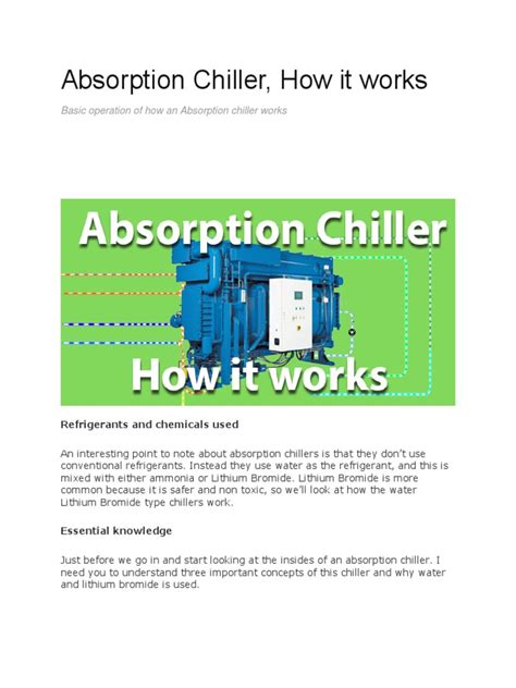 Absorption Chiller Working Principal Pdf