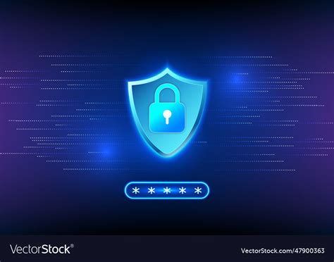 Security Technology The Lock Inside Shield Vector Image