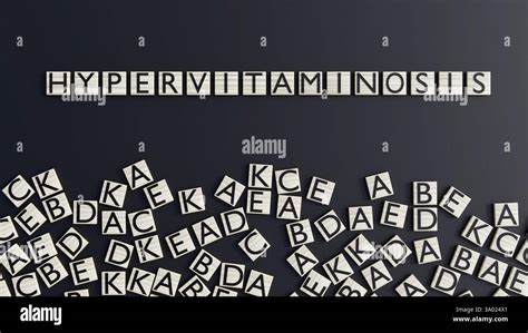A 3d Rendering Of A Word Hypervitaminosis Using Scrabble Tiles