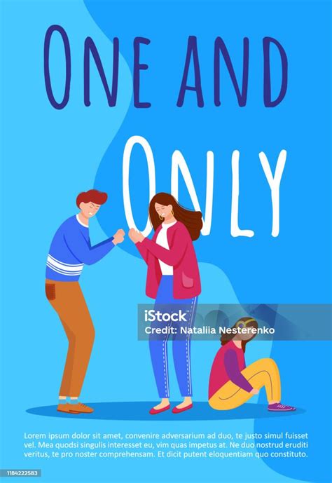 포스터 벡터 템플릿 하나만 있습니다 아이 브로셔 표지 소책자 페이지 컨셉 디자인과 플랫 일러스트레이션과의 문제 관계 가족 갈등 다툼 광고 전단지 레이아웃 아이디어 A4