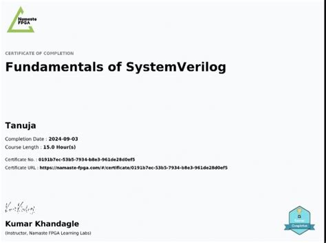 Tanuja Addala On Linkedin Systemverilog Vlsi Hardwaredesign Semiconductor Namastefpga