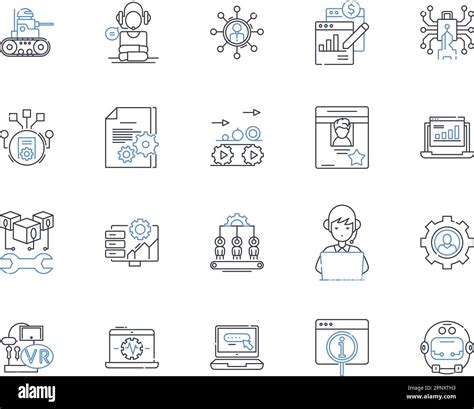 Mobile Computing Line Icons Collection Smartph Tablet Laptop