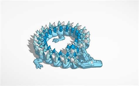 3d Design Articulated Crystal Dragon Improved Tinkercad