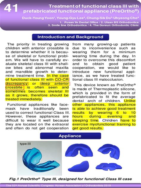 Treatment Of Functional Class Iii With Preortho Pdf Orthodontics