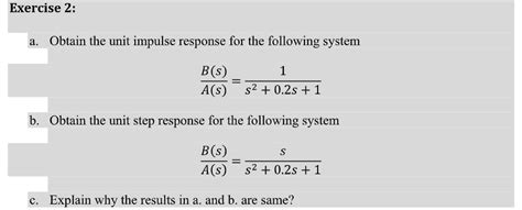 Solved A Obtain The Unit Impulse Response For The Following