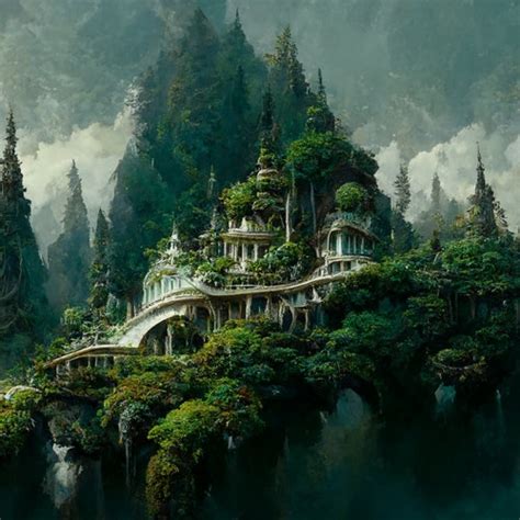 Fantasy Landscapes Elven Home Digital Print Screen Saver Etsy